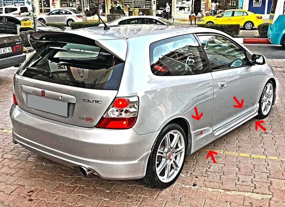 For Honda Civic Ep2 Ep3 Side Skirts Threshold Mud Flaps Lip Splitter ...