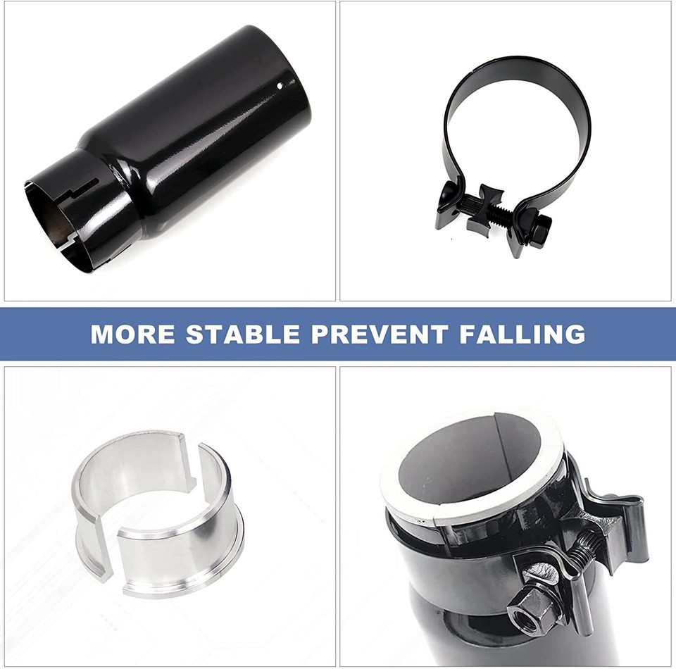 Black/Sliver Chrome Exhaust Tip Kit For 2005-2022 Toyota Tacoma PT932 ...