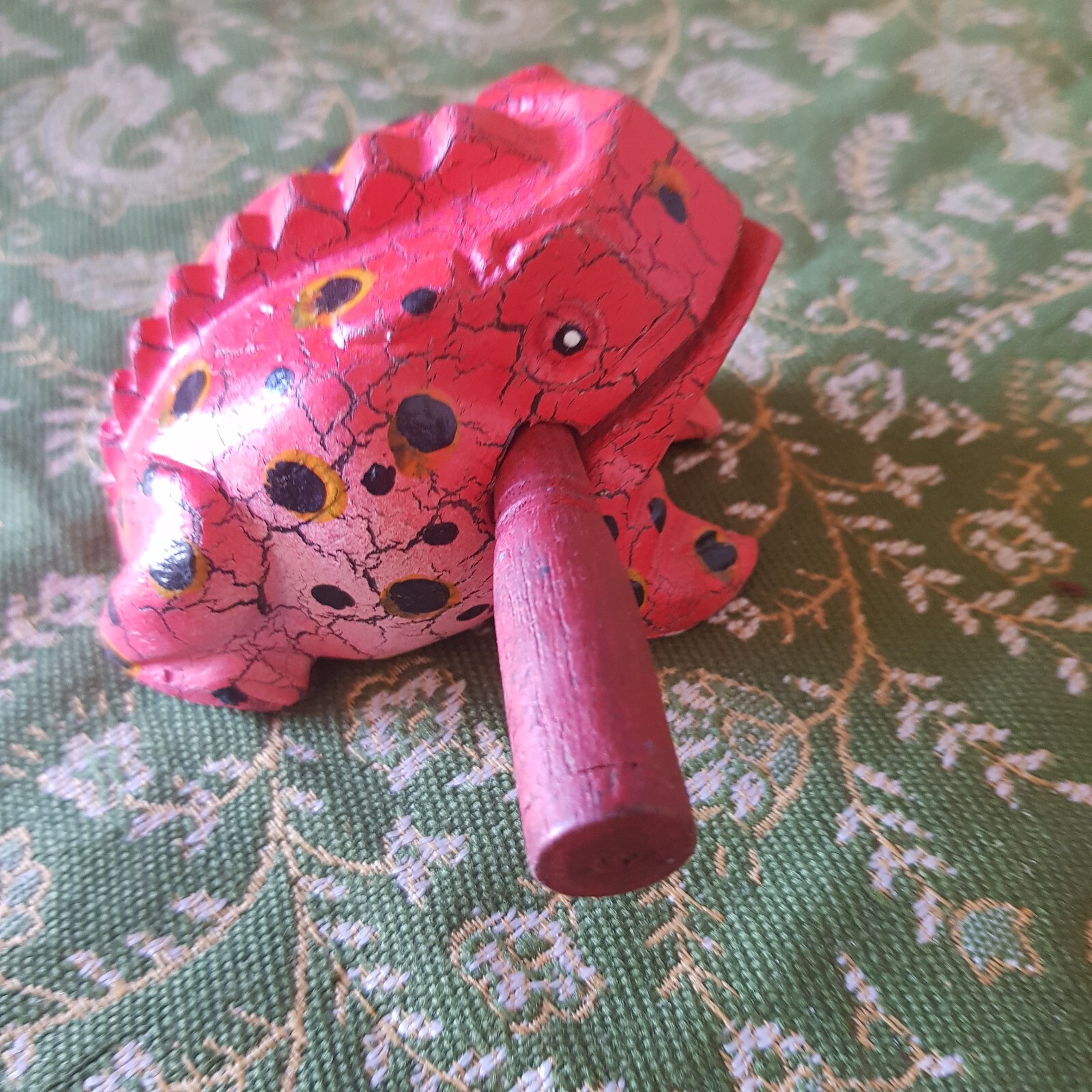 Guiro Rasp Wooden Frog with Scraper from Thailand Wooden Frog Musical ...