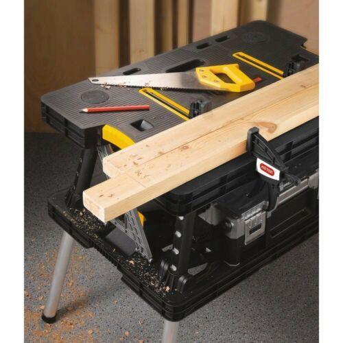 Keter Pro Series Portable Folding Work Table Bench With Clamps | eBay UK