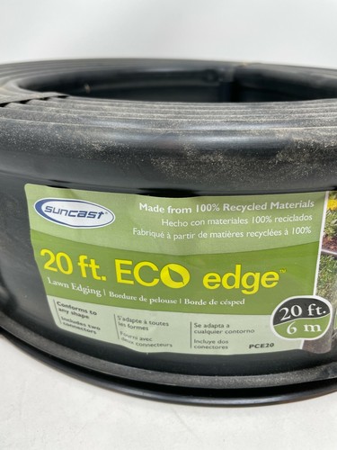 Suncast 5 Eco Edge 20 Foot Plastic Edging Roll w/ 2 Connectors, 5 Inch ...