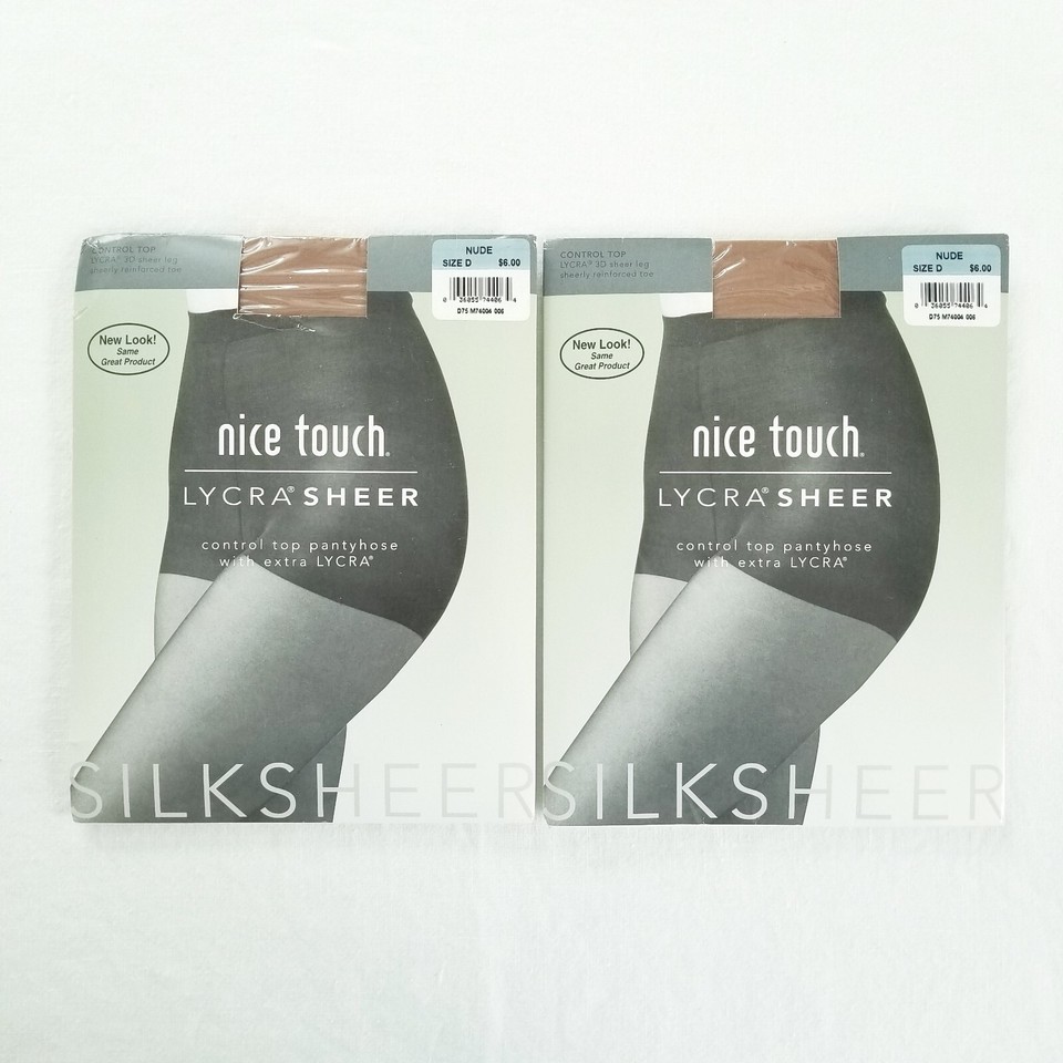 Vtg Nice Touch Lycra Sheer Pantyhose Nude Taupe White Size D Lot Of 6 ...
