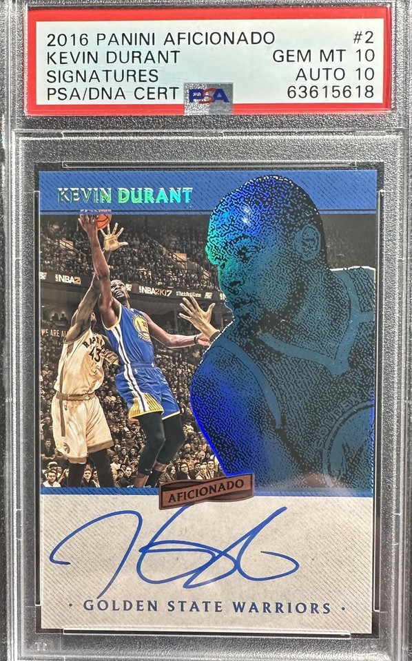 2016-2017 Panini Aficionado Kevin Durant Signatures On Card Auto PSA 10 ...