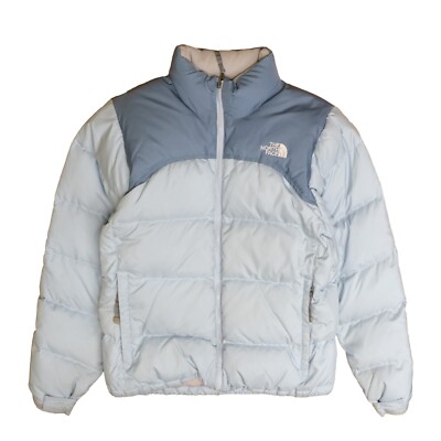 The North Face Puffer Jacket Women Size Medium Sky Blue Down Insulated ...
