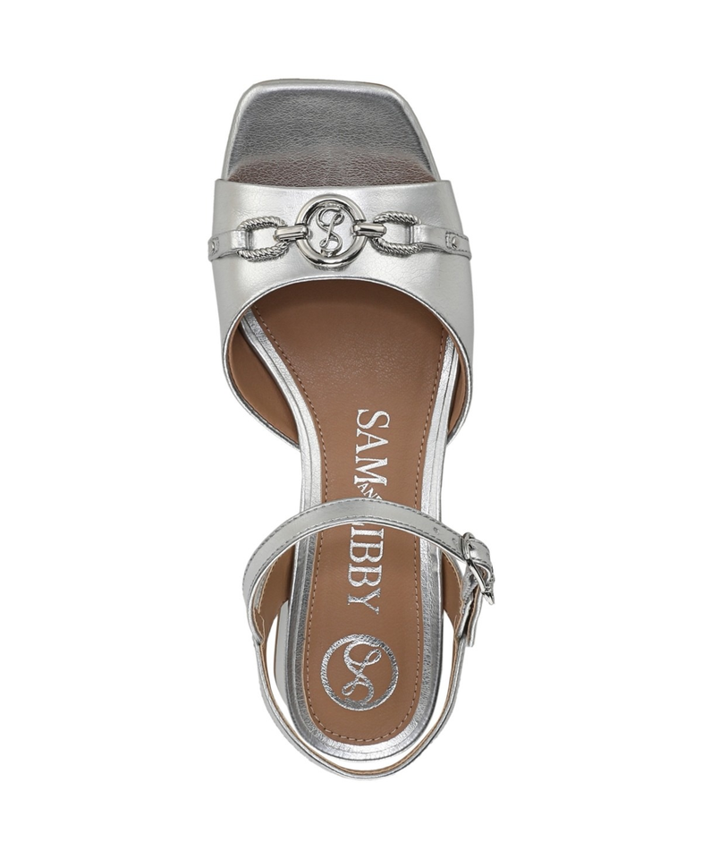Sam And Libby SILVER Women's Lilah Block Heel Dress Sandals, US 9 | eBay