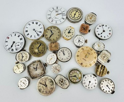 Lot of 28 Watch Movements – Longines, JLC, Roamer, Accurist, Spares ...