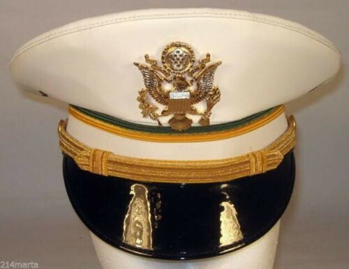 HAT CAP-US Army Military Police MP Officer Service Dress White Hat Cap ...