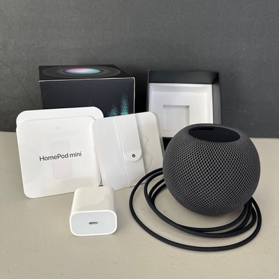 APPLE HOMEPOD MINI A2374 SMART SPEAKER BOX/POWER ADAPTER SPACE GRAY ...