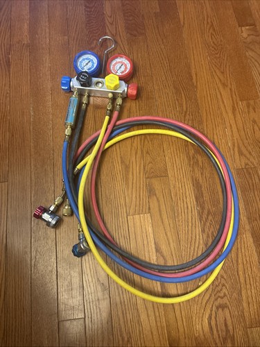4 Way HVAC Mini Split Diagnostic Manifold Gauge Hoses Set R32 ...