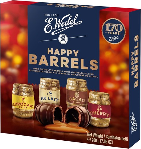E.Wedel Chocolate Gift Happy Barrels Liqueur Chocolates Gift Box 1 x ...