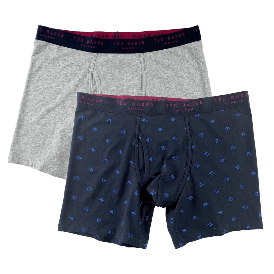 Ted Baker London Men's Boxer Briefs 2-Pack Cotton Stretch Keyhole Fly ...