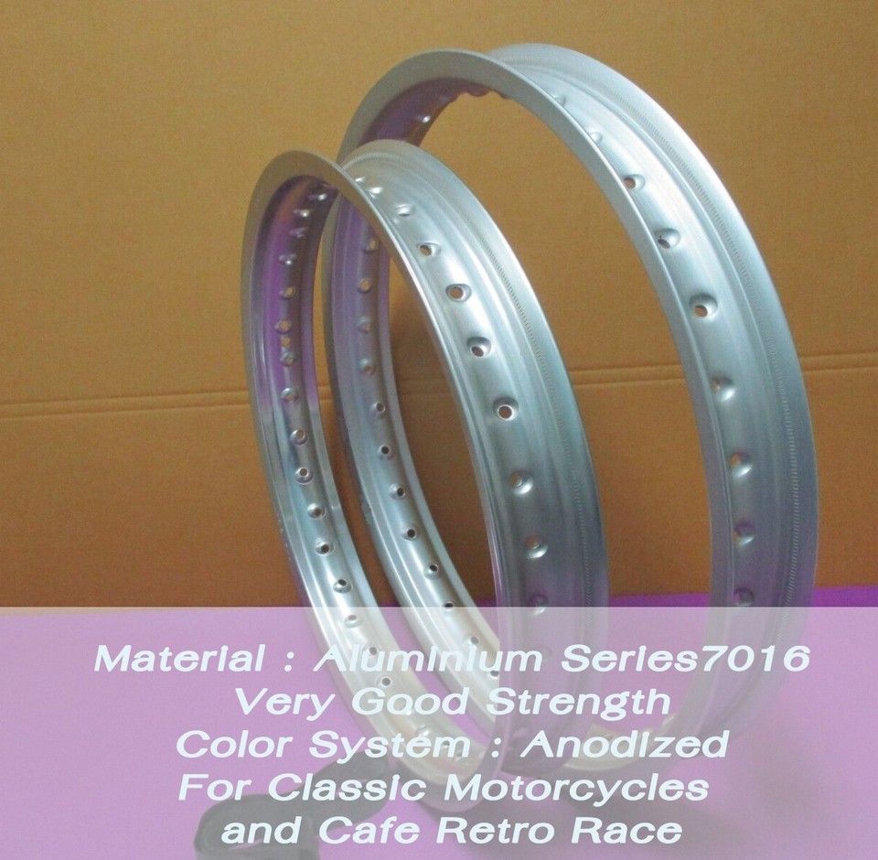 Fit YAMAHA SR400 SR500 F&R ALLOY WHEEL RIM SET SILVER+RUBBER [mi3097 ...