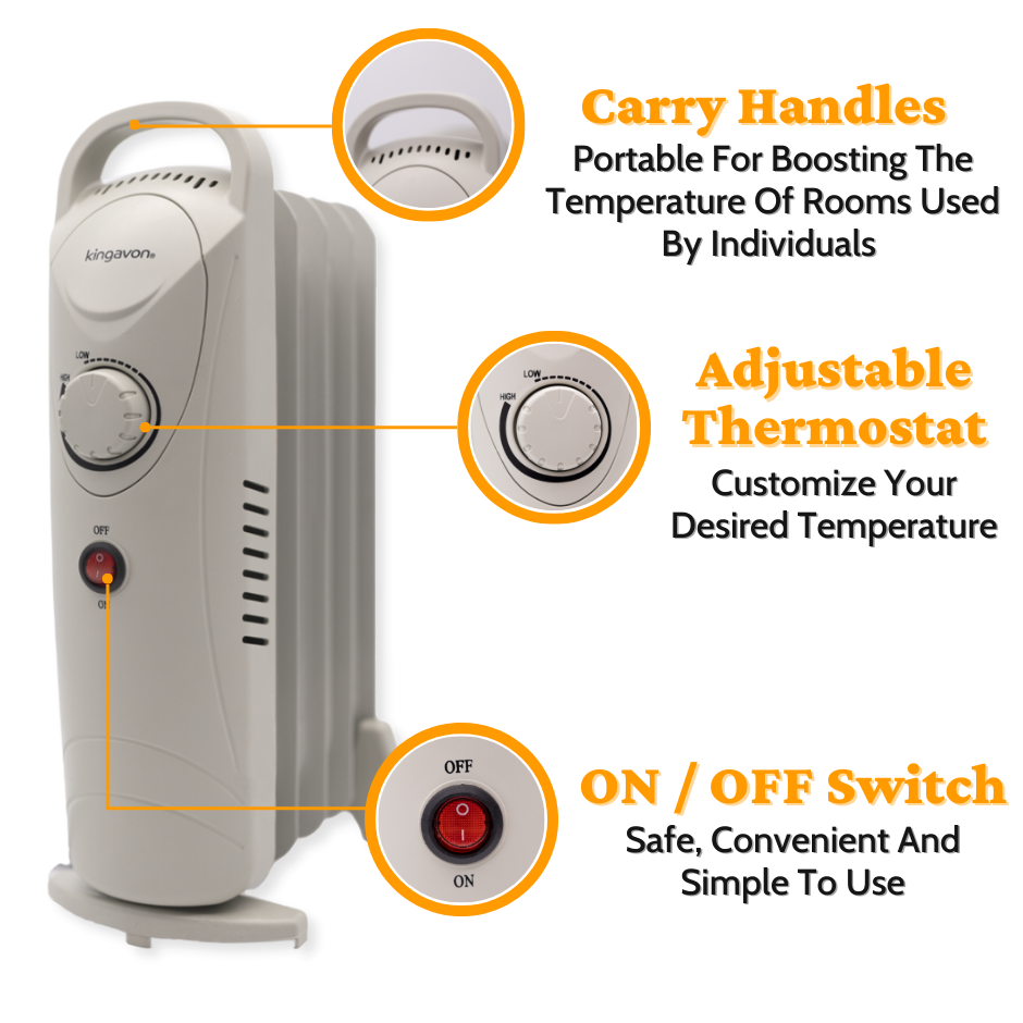 Portable Electric Oil Filled Radiator Electric Caravan Heater 240V Fin ...