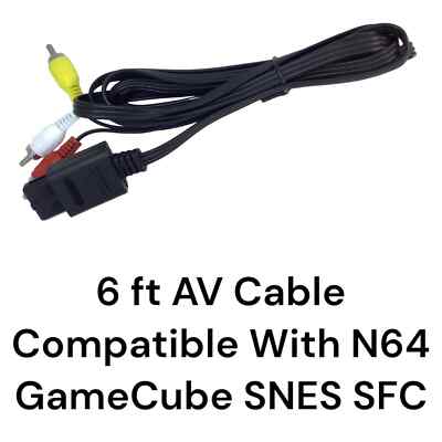 6 ft AV Audio Video Cable Compatible Nintendo 64 Super NES GameCube ...
