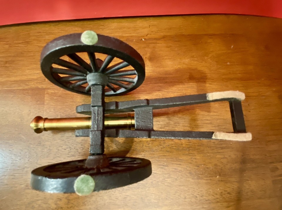 Vintage Antique Solid Brass and Cast Iron Miniature Cannon Construction ...