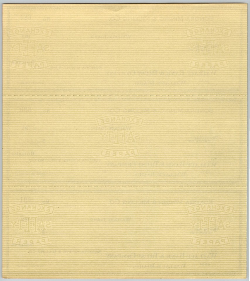 Wallace, ID Sonora Mining & Milling Co. Bank Check Sheet 1920's | eBay