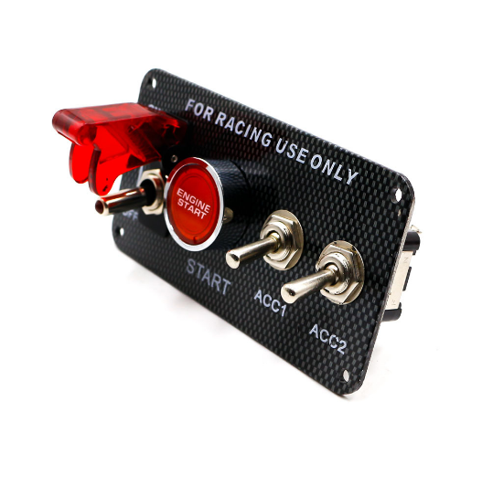 12V LED Ignition Switch Panel for Car Engine Start Push Button Toggle ...