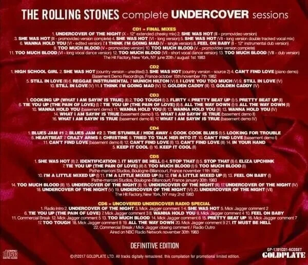 THE ROLLING STONES Complete Undercover Sessions 6CD Fat Jewel Case NEW ...