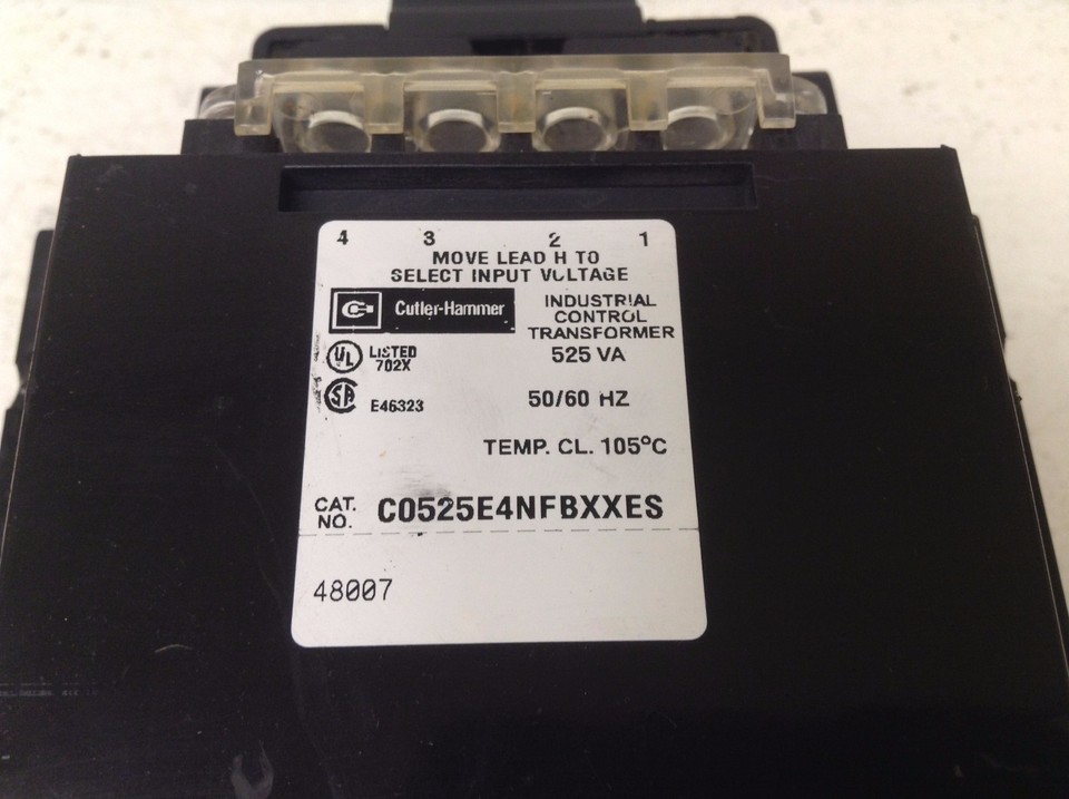 Eaton Cutler Hammer C0525E4NFBXXES 525 VA Transformer .525 kVA B525 ...