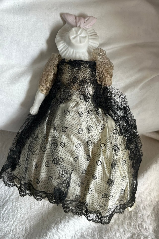 Antique German Hertwig Doll Parian Bisque Bonnet Blonde Blue Eyes 8.5 ...