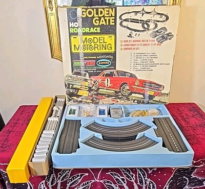 Aurora AFX Thunderjet 500 Model Motoring Golden Gate Slot Car Race Set ...