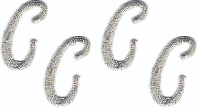 Silver Script Letter C Patch Embroidered Cut out Iron on (1 1/8") Lot ...