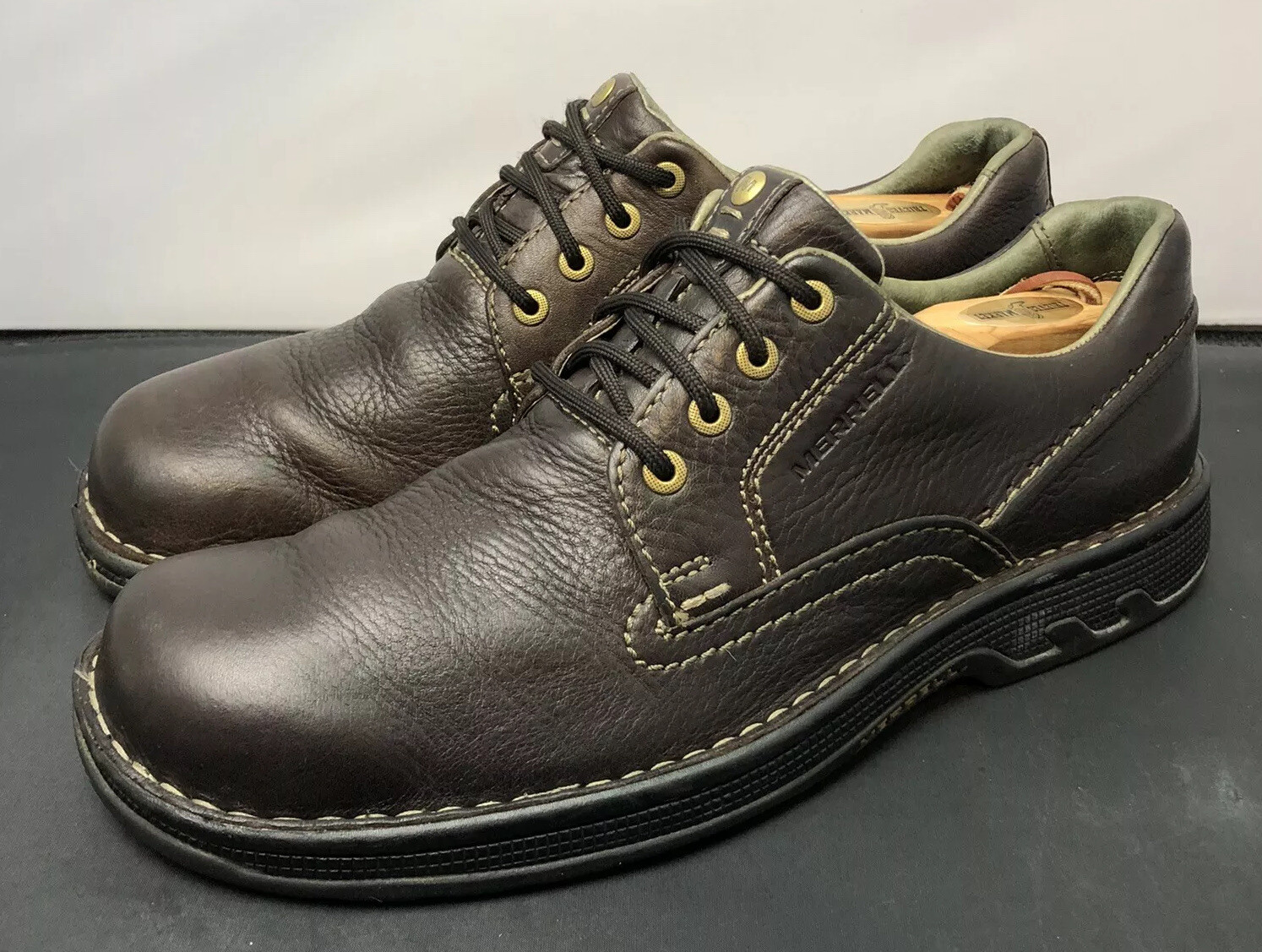 Merrell World Rambler Brown Pebbled Leather J45127 Casual Oxford Shoes ...
