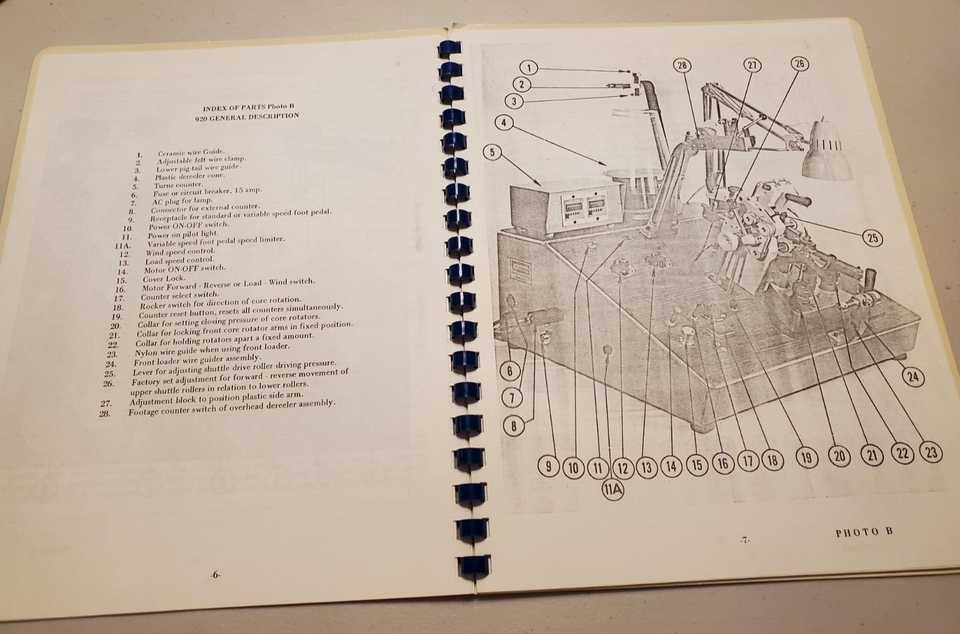 Gorman Model 920 Owner Manual Toroid Winder with Parts List Schematics ...