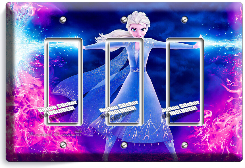 FROZEN 2 ELSA THROWING ICE FLAMES LIGHT SWITCH OUTLET WALL PLATES NEW ...