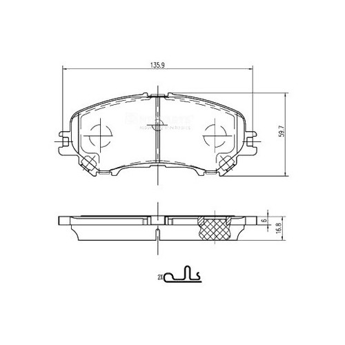 Set Beläge Bremse, Scheibenbremse PP1201NP BP6632 139812 D1060-4EA0A ...