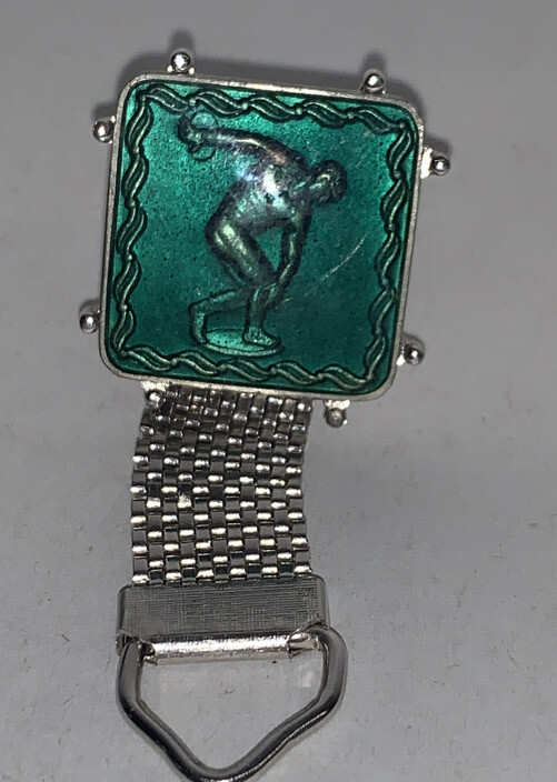 Vintage Green Epoxy Man Sculpture Posing Muscle Portr… - Gem