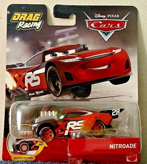DISNEY PIXAR CARS 2019 DRAG RACING XRS #28 NITROADE 1/50 CAR W/MOVING ...