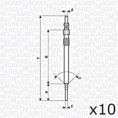 MAGNETI MARELLI Glow Plug X10 Pcs For JEEP CHRYSLER DODGE 12625507 | eBay