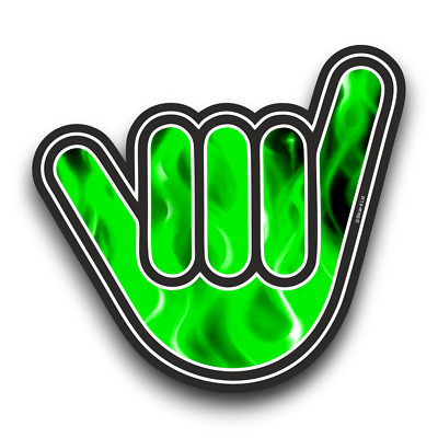 Cool Green Fire Flames No Worries Hand Sign Vinyl Car Sticker Decal ...
