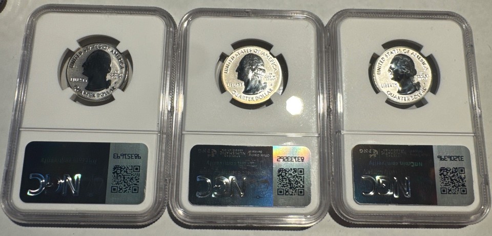 [ Lot of Three ] 2018 S Reverse Proof ATB Quarter 25c - NGC PF69 - 90% Silver | eBay