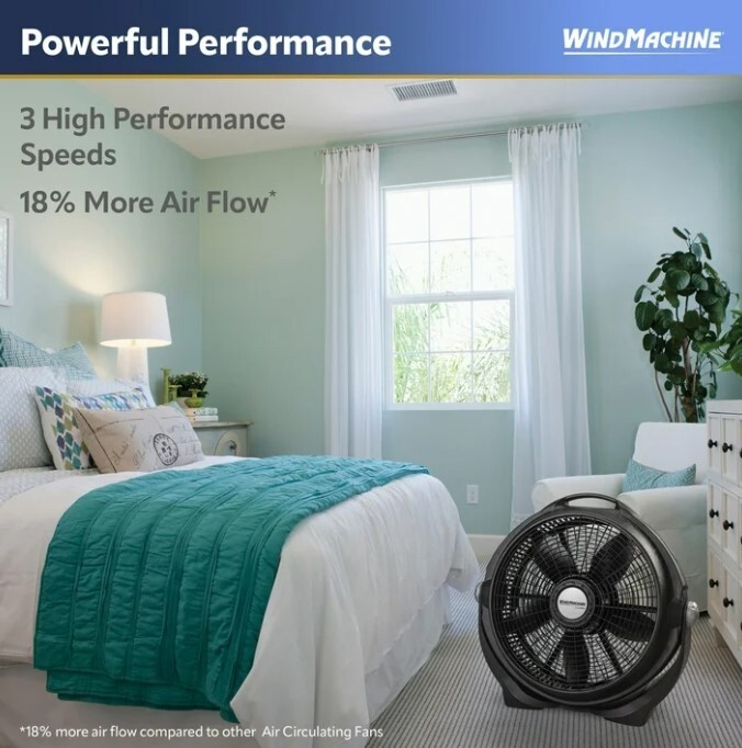 Lasko Wind Machine 20 in 3 Speed Air Circulator Floor Fan, Black ...