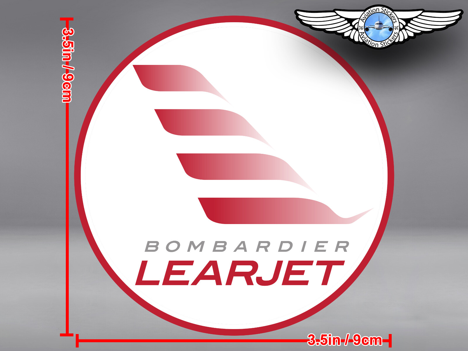 BOMBARDIER LEARJET LOGO ROUND DECAL / STICKER | eBay