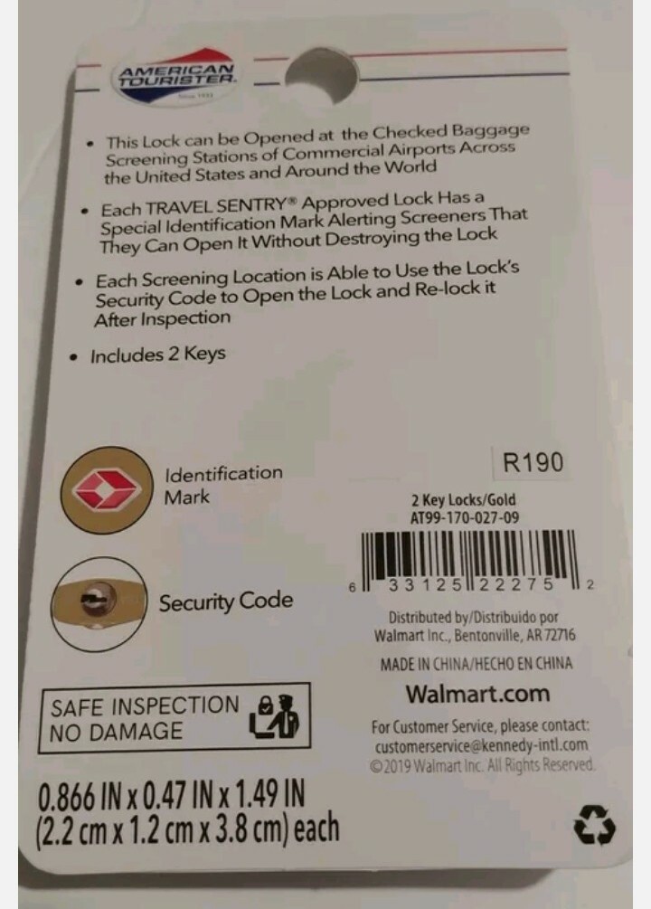 4 American Tourister Travel Sentry TSA Accepted Key Locks 2 User Keys ...