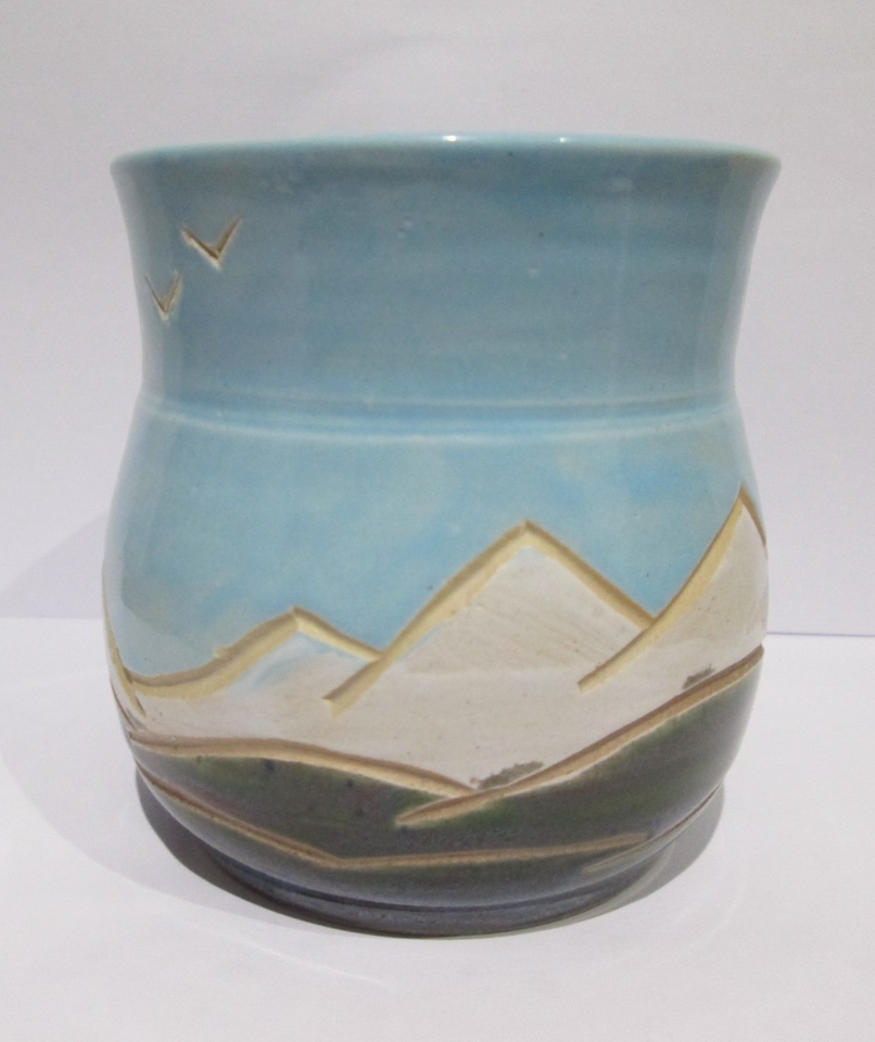 Alice Buttress Carrbridge Studio Pottery Coffee Tea Mug Cup Mountains ...