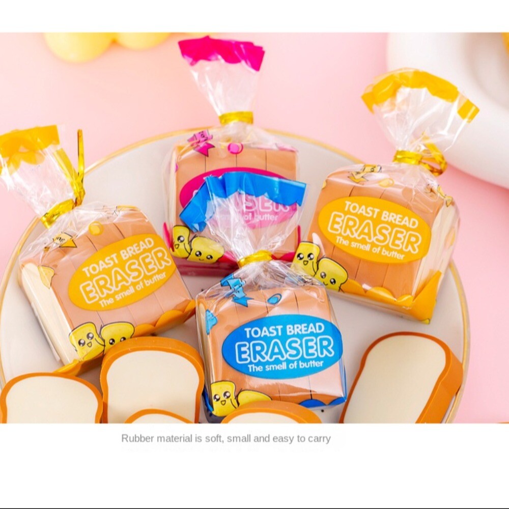 4pcs Soft Toast Bread Eraser Creative Correction Tool School Office ...