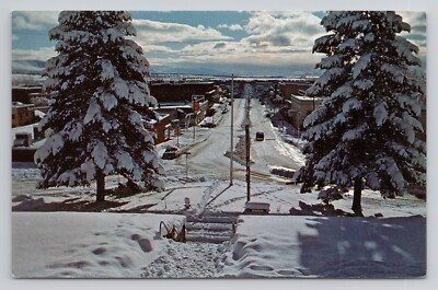 Main Street Susanville California Trees and Ground Covered In Snow ...