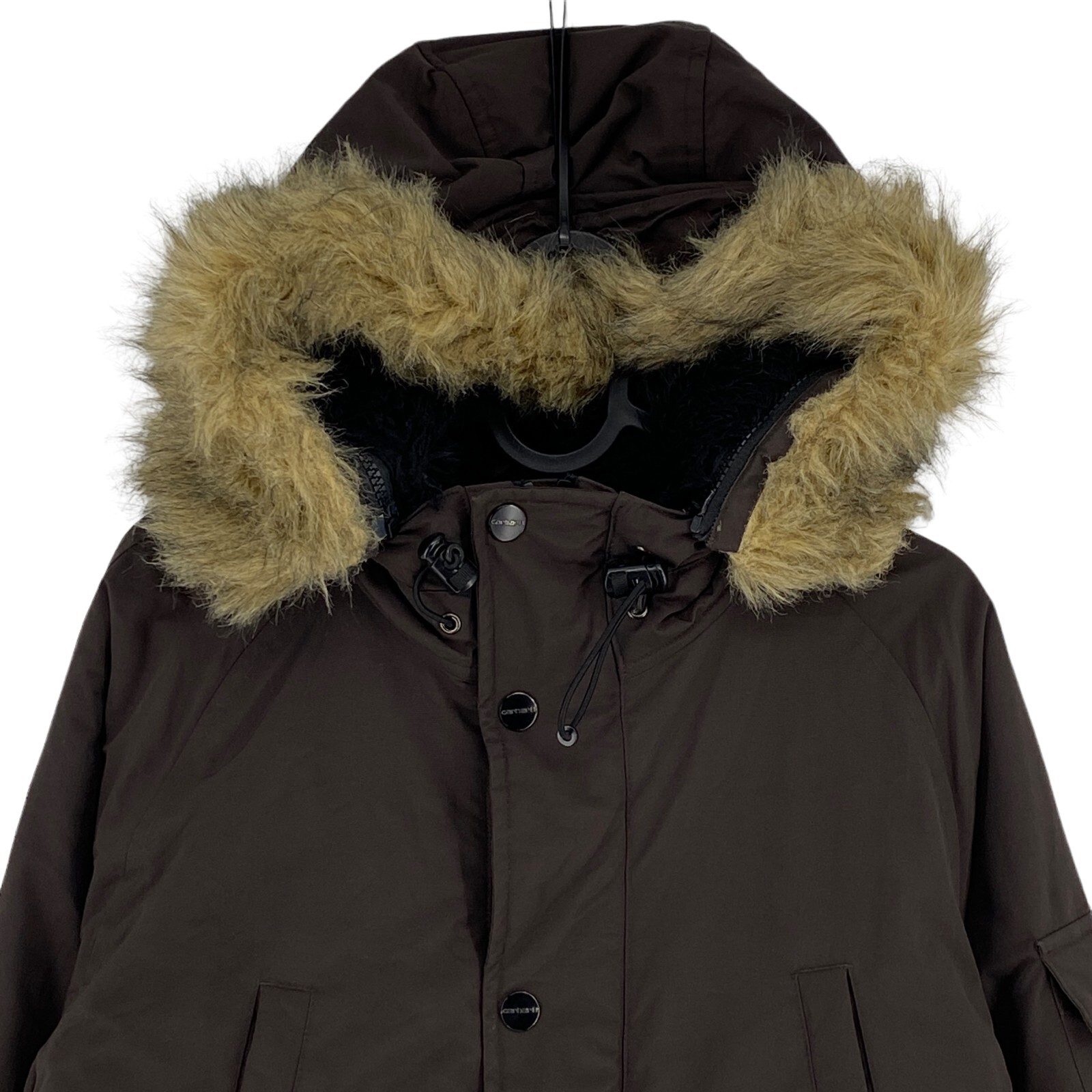 CARHARTT Brown Hooded Padded Parka Jacket Coat Size S | eBay UK