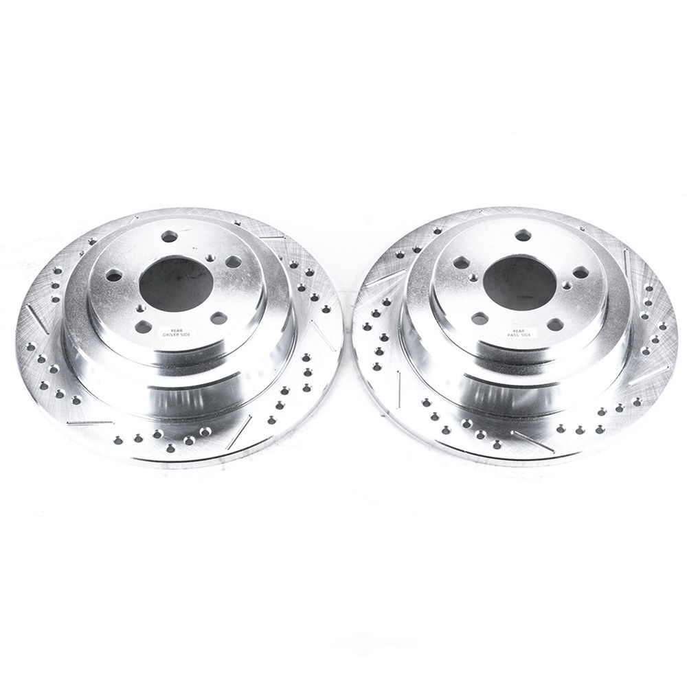 Disc Brake Rotor Set-Rear Drilled, Slotted and Zinc Plated Brake Rotor ...