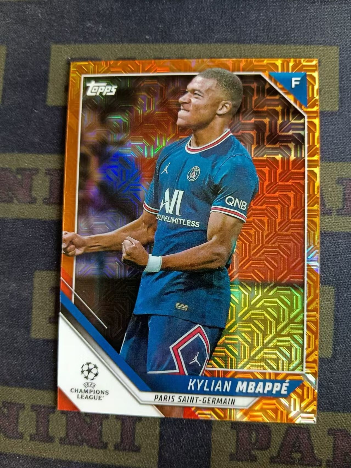 2022 Topps Chrome Kylian Mbappe Orange Mojo 4/25 PSG France Real Madrid ...