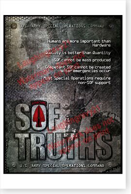 Army Special Forces Operations SOF Truths Unconventional Warfare Poster Ver. 1 | eBay UK