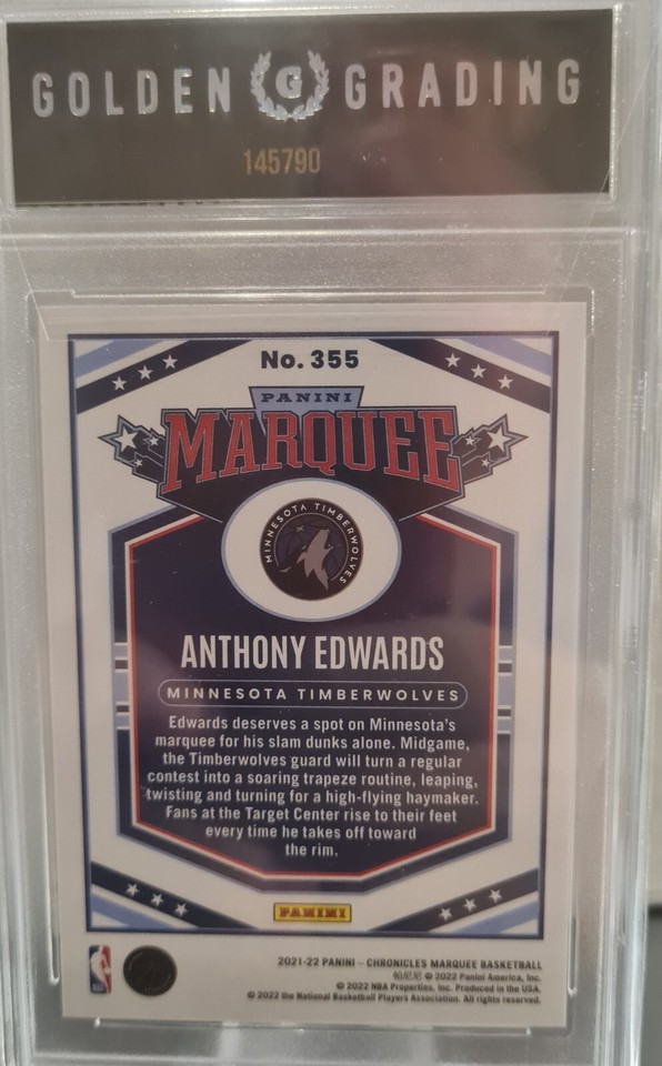 Anthony Edwards - 2021-22 Chronicles NBA - Marquee #355 - Timberwolves ...