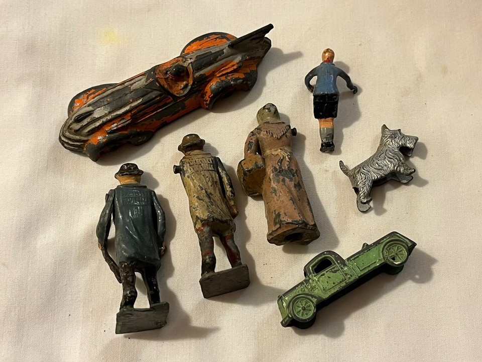 Vtg Antique Lot Lead Toy Figure People & Cars (for Parts or Repair) | eBay