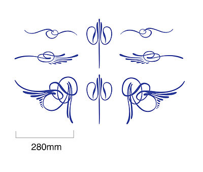 scroll decorative swirl sticker pin stripe decal set of 8 for truck ...