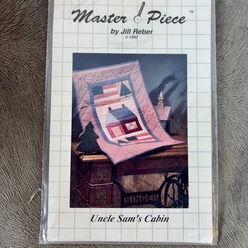 VTG Uncle Sam's Cabin Quilt Pattern Master Piece Jill Reber American ...