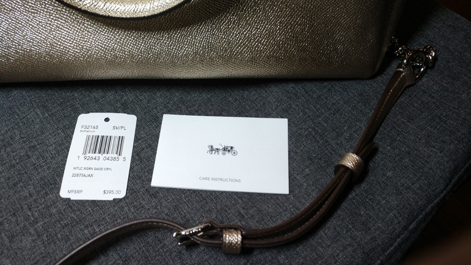 COACH Crossbody Shoulder Handbag Pebble Leather F32165 SV/PLATINUM SAGE ...